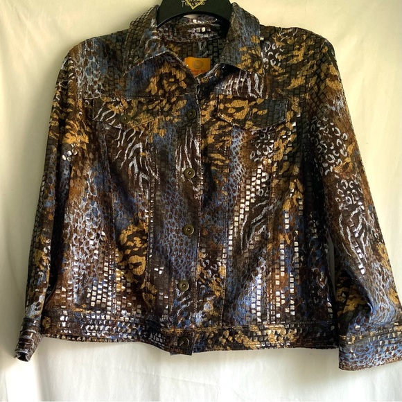 Ruby Rd. | Jackets & Coats | Ruby Rd Animal Print Jean Style Jacket ...